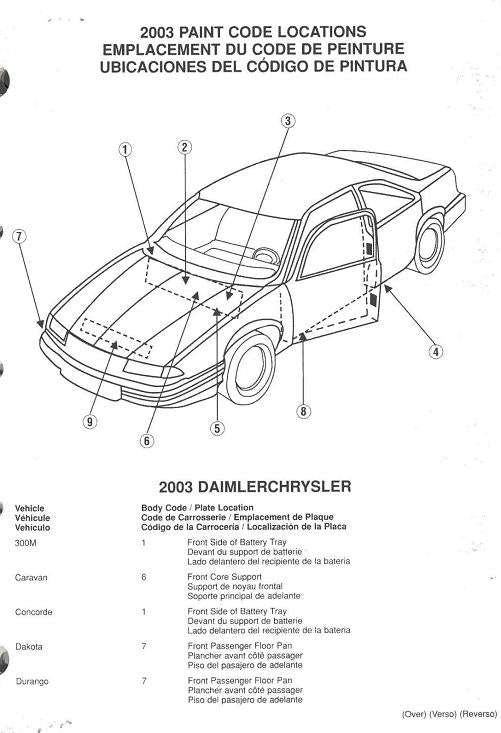 2003 Chrysler Paint Color Chart Looking To Do Some Paint Touch Ups