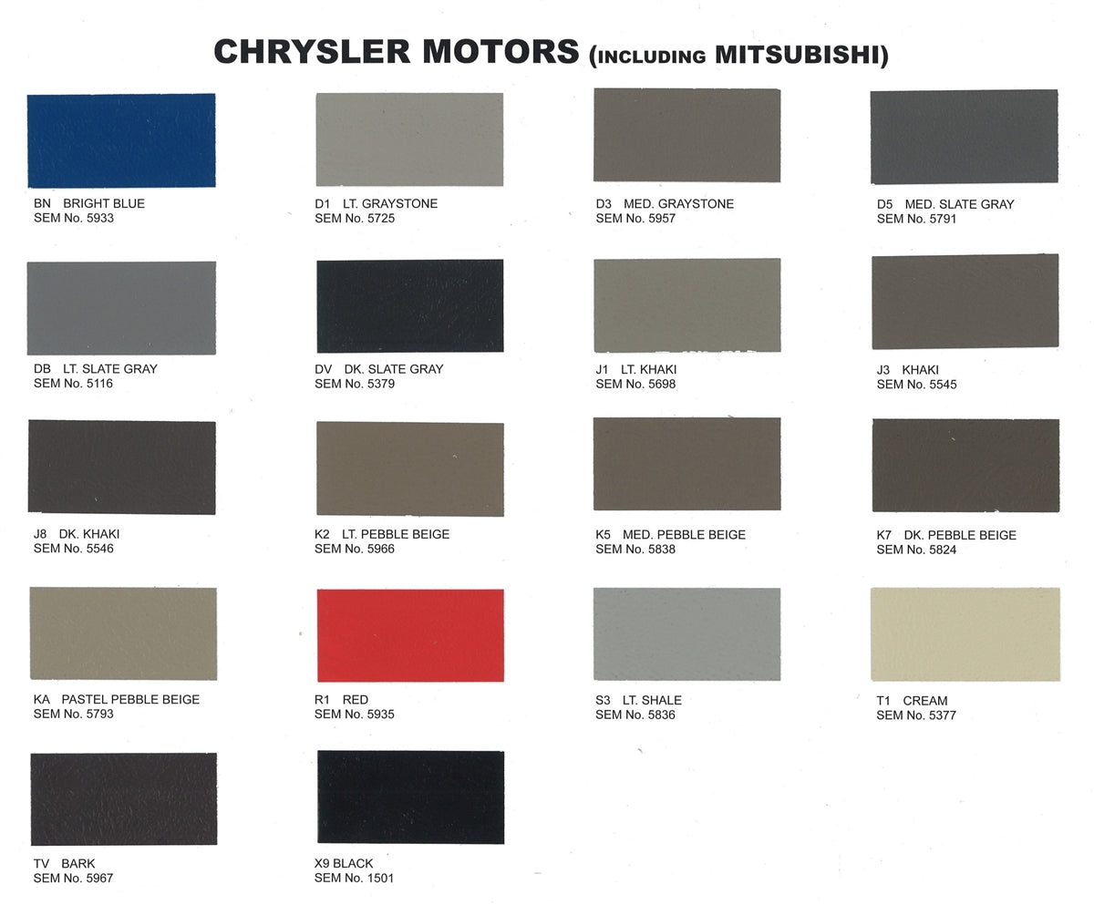 Chrysler Paint Codes