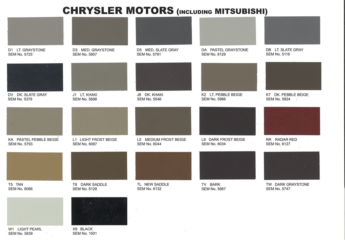 Chrysler Paint Codes