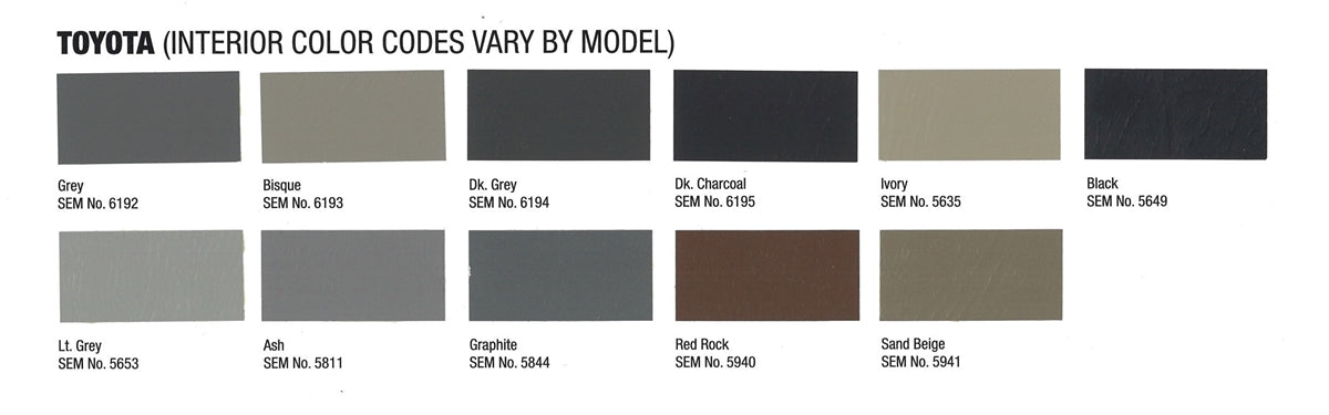 Interior Upholstery Paint Toyota 2012 – 66 Auto Color